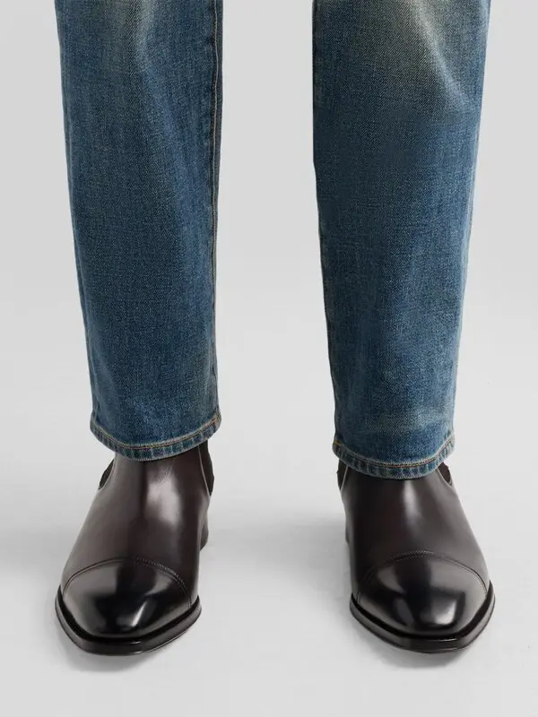 TOM FORD Elkan Burnished Leather Chelsea Boots