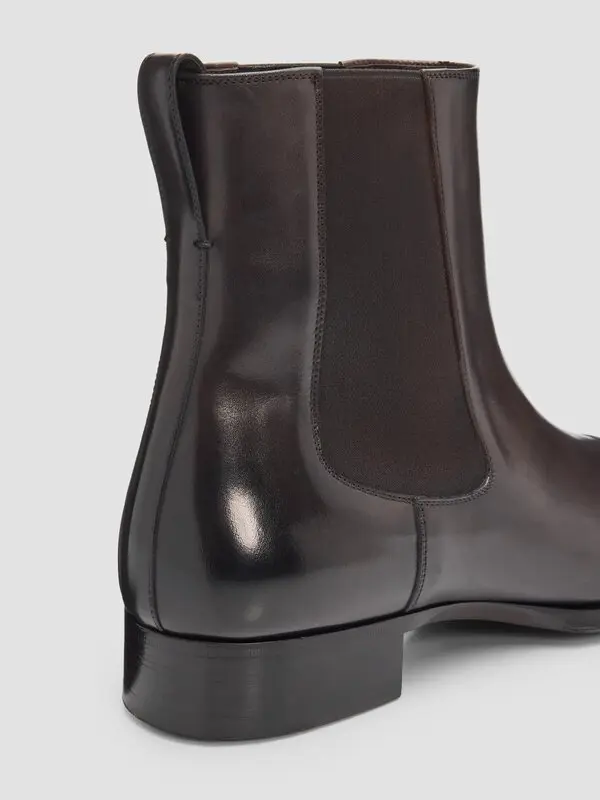 TOM FORD Elkan Burnished Leather Chelsea Boots