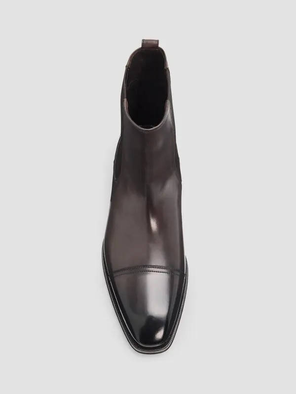 TOM FORD Elkan Burnished Leather Chelsea Boots