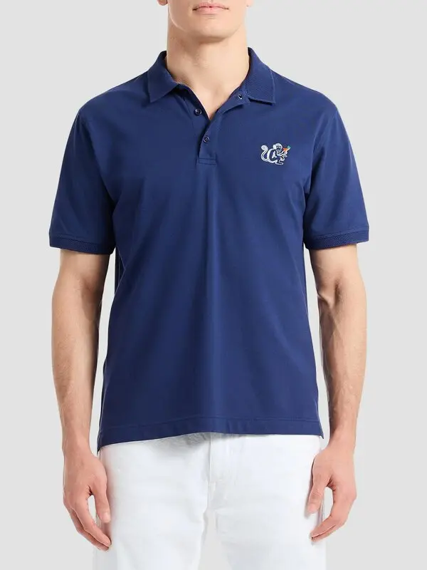 Robert Graham Monkey Business Stretch-cotton Polo Shirt