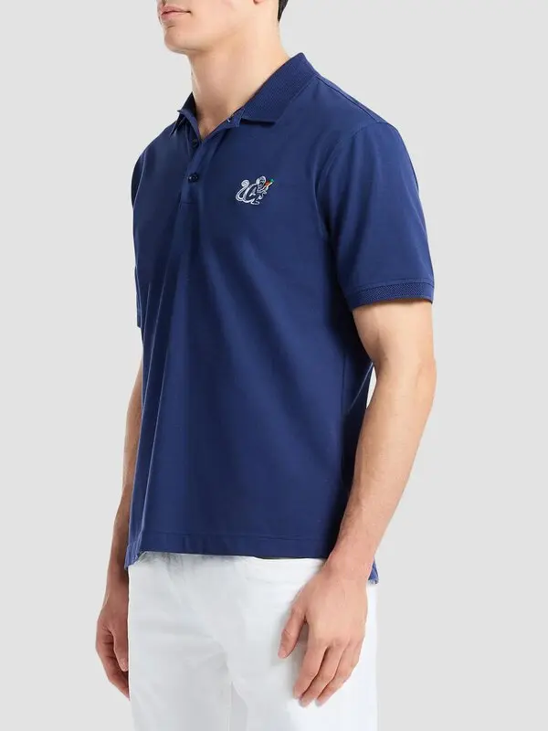 Robert Graham Monkey Business Stretch-cotton Polo Shirt