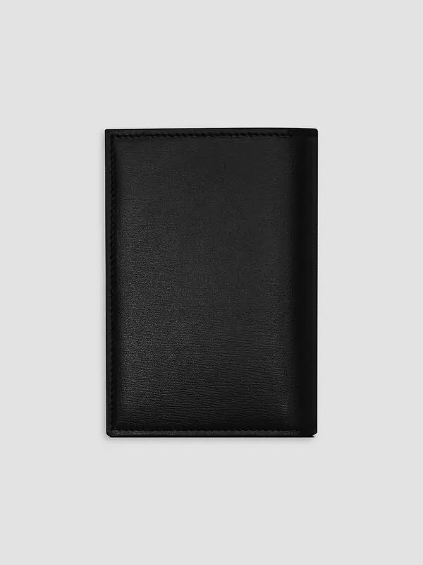 Saint Laurent Tiny Cassandre Credit Card Wallet In Shiny Leather