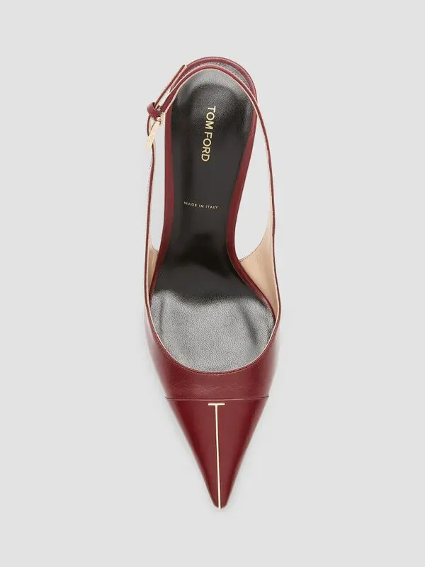 TOM FORD 85mm Leather Slingback Pumps