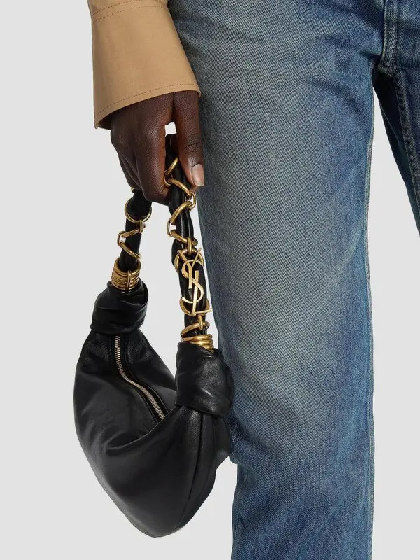 Saint Laurent Amalia Mini Top Handle Bag In Lambskin - Black