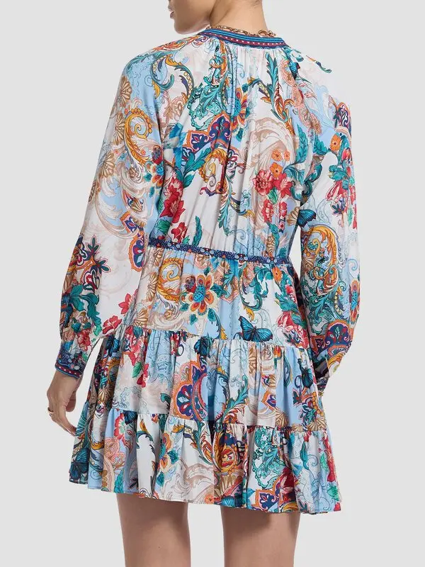 Robert Graham Sydney Floral Silk-blend Tie-waist Minidress
