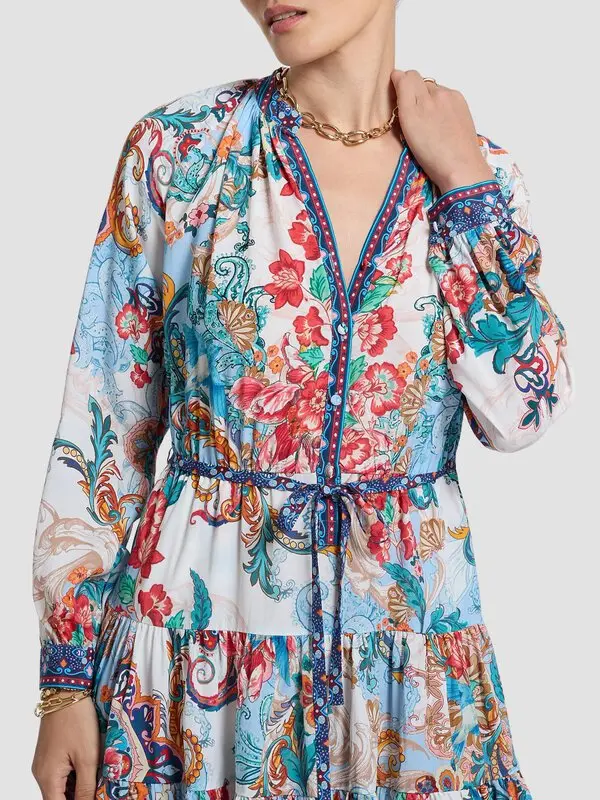 Robert Graham Sydney Floral Silk-blend Tie-waist Minidress