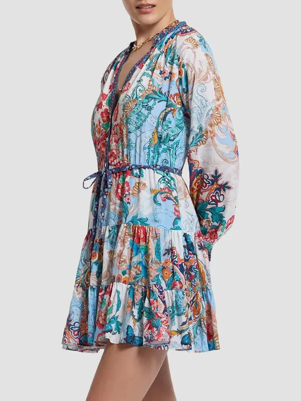 Robert Graham Sydney Floral Silk-blend Tie-waist Minidress