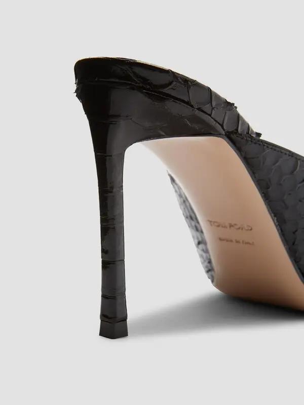 TOM FORD 85mm Python-embossed Leather Mules