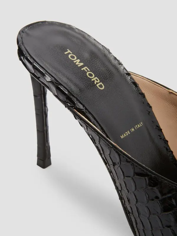 TOM FORD 85mm Python-embossed Leather Mules