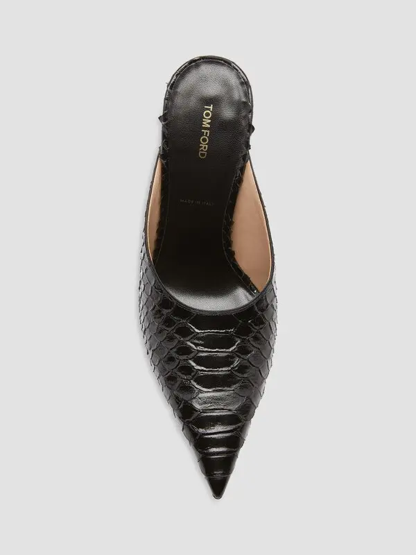 TOM FORD 85mm Python-embossed Leather Mules
