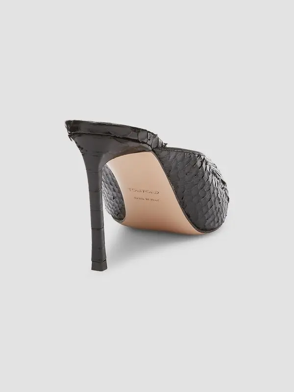 TOM FORD 85mm Python-embossed Leather Mules