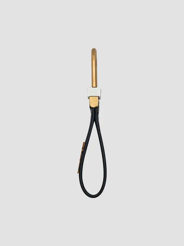 Saint Laurent Tiny Cassandre Keyring In Smooth Leather