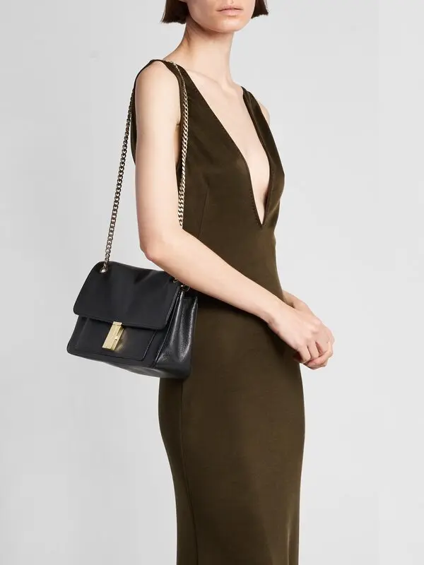 TOM FORD Mia Leather Shoulder Bag - Black