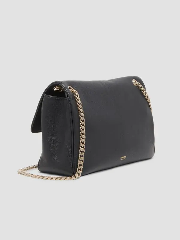 TOM FORD Mia Leather Shoulder Bag - Black