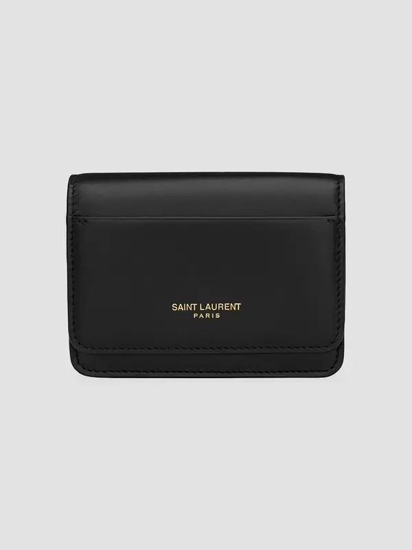 Saint Laurent Business Card Case In Smooth Leather