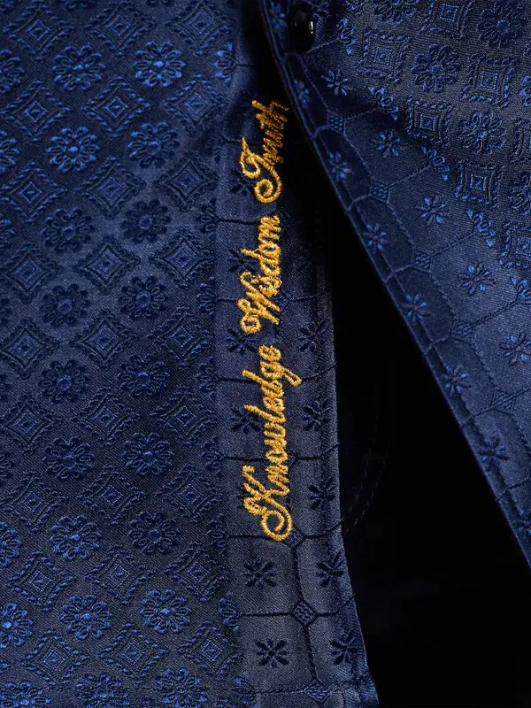 Robert Graham Silk-blend Tile Jacquard Button-front Shirt