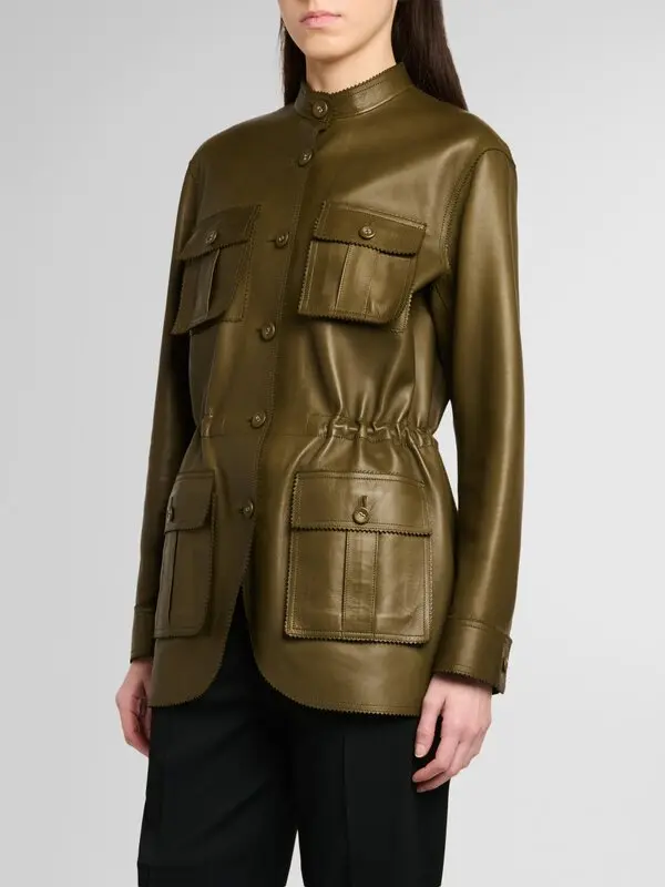 TOM FORD Leather Tailored Safari Jacket