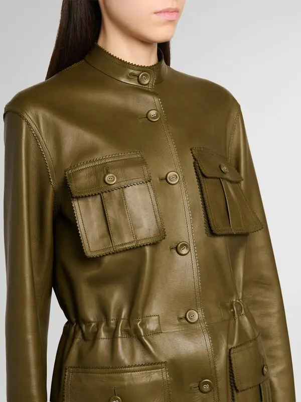 TOM FORD Leather Tailored Safari Jacket