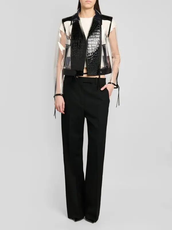 TOM FORD Glass-effect & Leather Biker Jacket