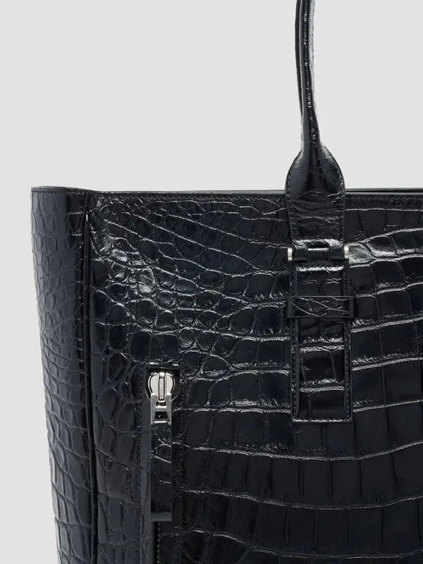 TOM FORD Crocodile-embossed Leather Tote Bag