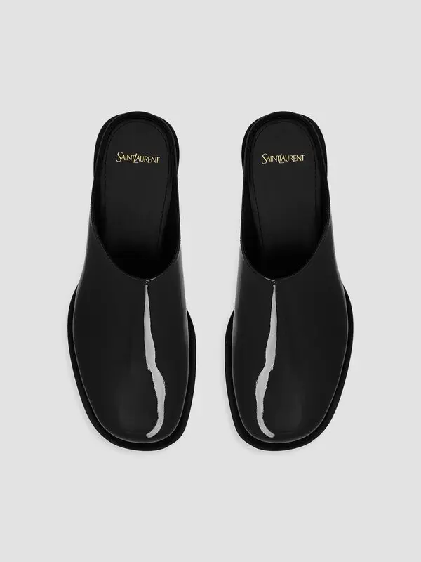 Saint Laurent Angus Mules In Patent Leather