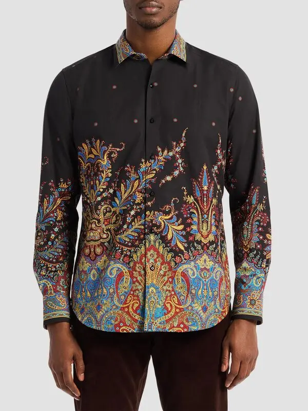 Robert Graham Taj Mahal Paisley Embroidered Cotton Shirt