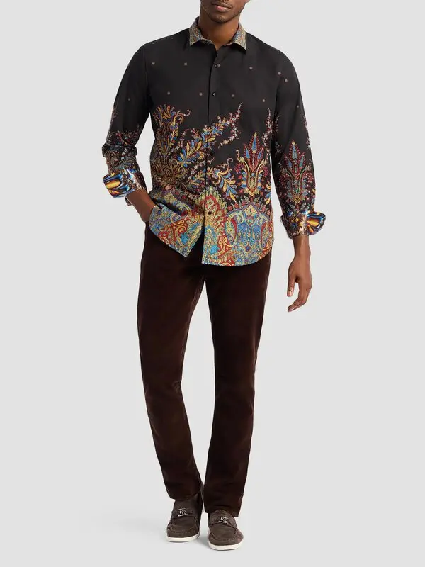 Robert Graham Taj Mahal Paisley Embroidered Cotton Shirt