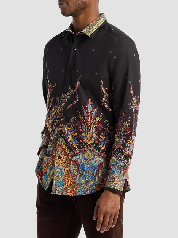 Robert Graham Taj Mahal Paisley Embroidered Cotton Shirt