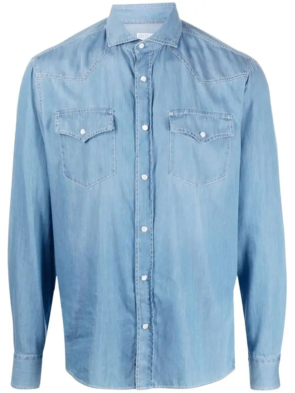 Brunello Cucinelli Long-sleeve Denim Shirt