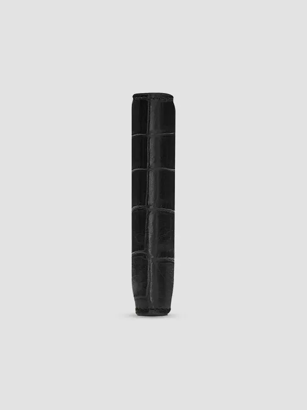 Saint Laurent Tiny Cassandre East-west Wallet In Crocodile-embossed Leather