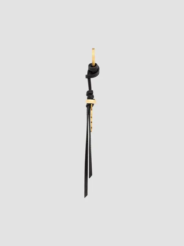 Saint Laurent Cassandre Keyring In Leather - Black