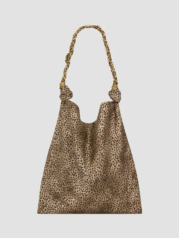 Saint Laurent Amalia Shoulder Bag In Satin - Black And Brown