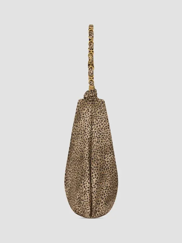 Saint Laurent Amalia Shoulder Bag In Satin - Black And Brown