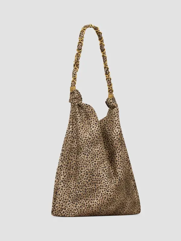 Saint Laurent Amalia Shoulder Bag In Satin - Black And Brown