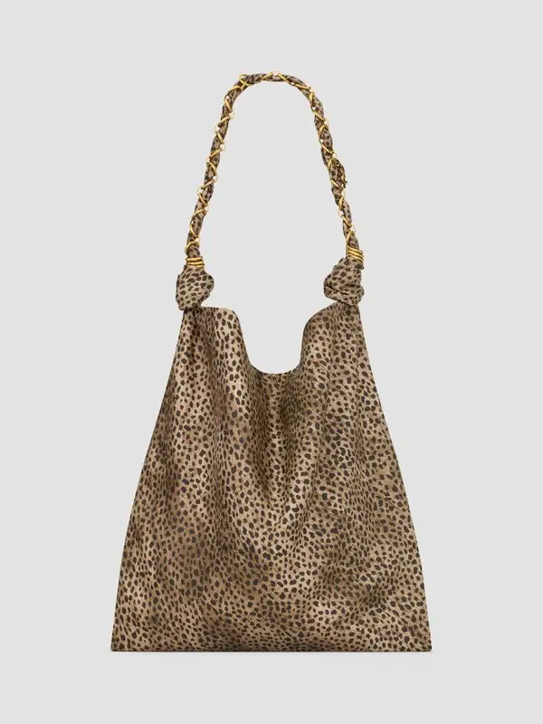 Saint Laurent Amalia Shoulder Bag In Satin - Black And Brown