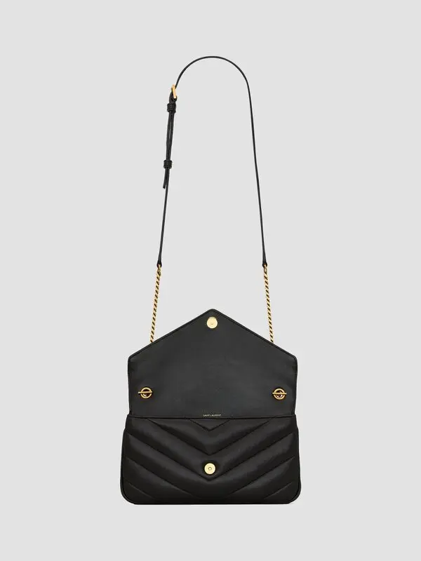 Saint Laurent Loulou Top Handle Bag In Lambskin - Black