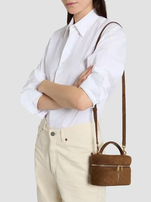 Saint Laurent Suede Gaby Vanity Bag - Light Chestnut