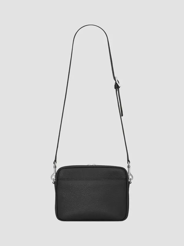 Saint Laurent Small Camera Bag In Grained Leather - Black