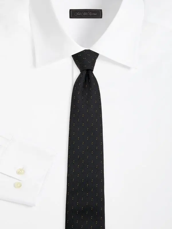 Emporio Armani Stairstep-embroidered Silk Tie - Nero