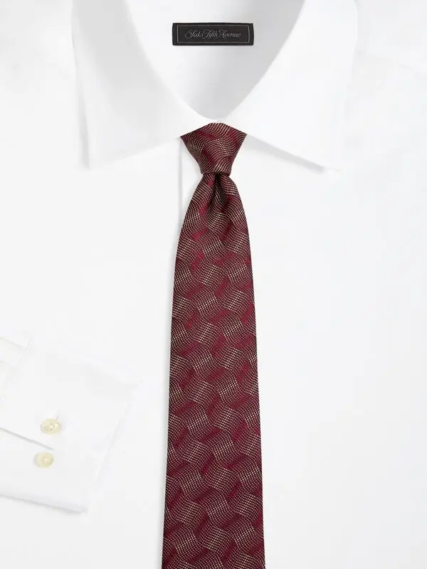 Emporio Armani Wave-pattern Silk Tie - Bordeaux
