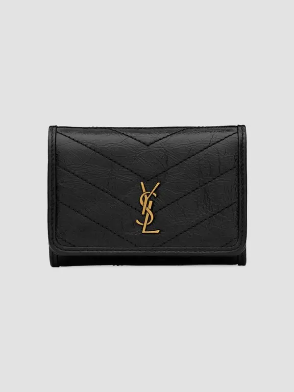 Saint Laurent Niki Slim Tri-fold Wallet In Vintage Leather