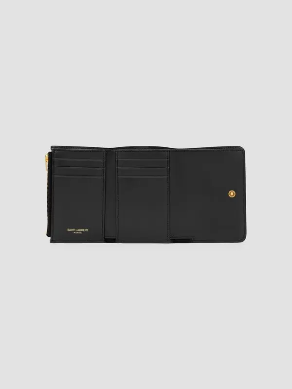 Saint Laurent Niki Slim Tri-fold Wallet In Vintage Leather