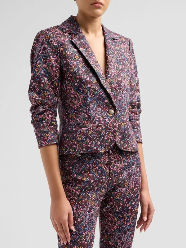 Cinq À Sept Paisley Denim Le Petit Khloe Blazer