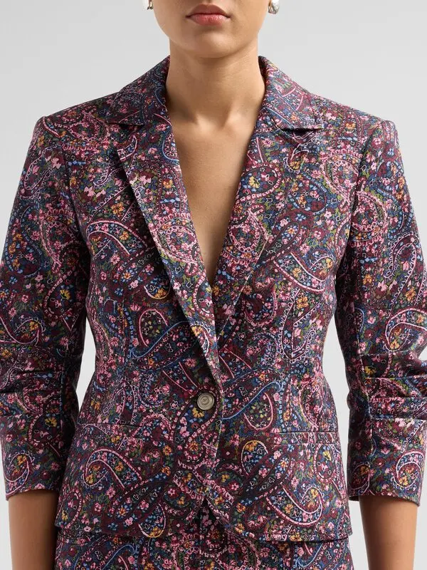 Cinq À Sept Paisley Denim Le Petit Khloe Blazer