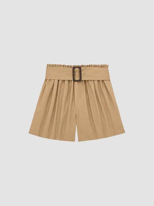Saint Laurent Paperbag Bermuda Shorts In Cotton