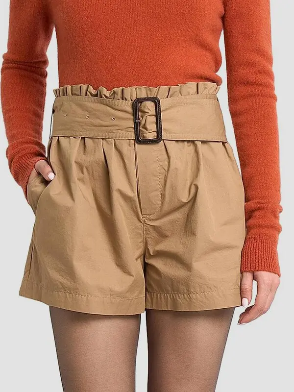 Saint Laurent Paperbag Bermuda Shorts In Cotton