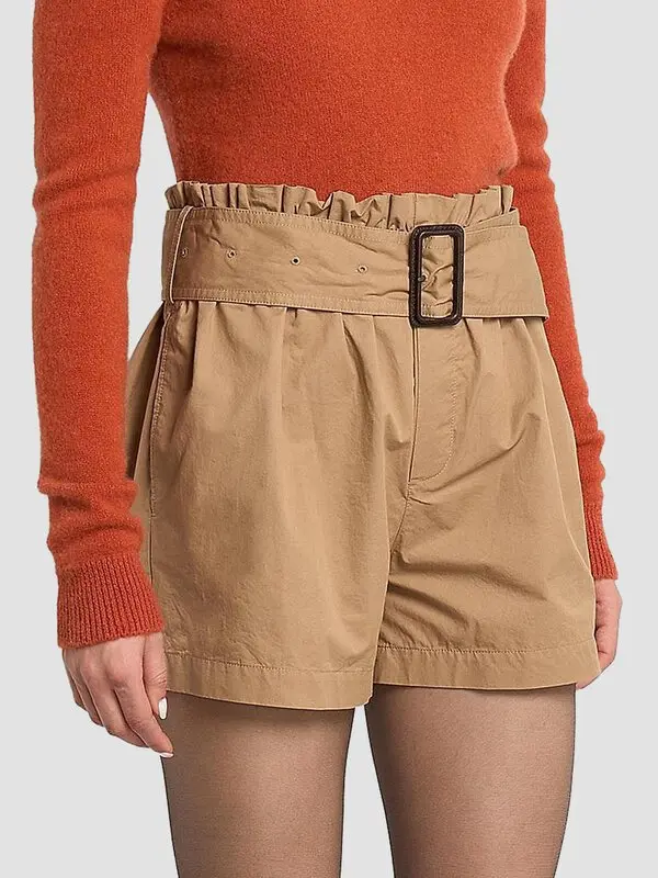 Saint Laurent Paperbag Bermuda Shorts In Cotton