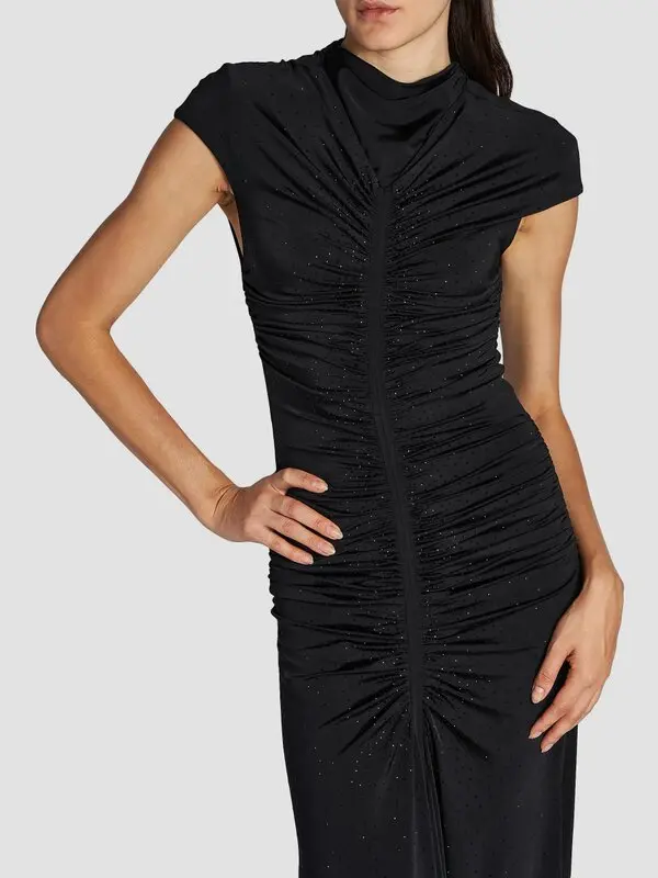 Giorgio Armani Ruched Embellished Gown