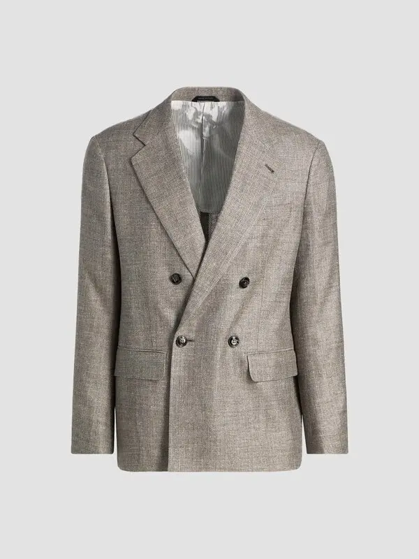 Giorgio Armani Linen-blend Double-breasted Blazer