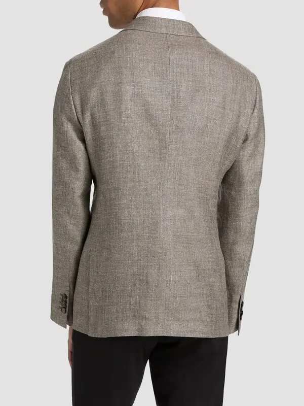 Giorgio Armani Linen-blend Double-breasted Blazer